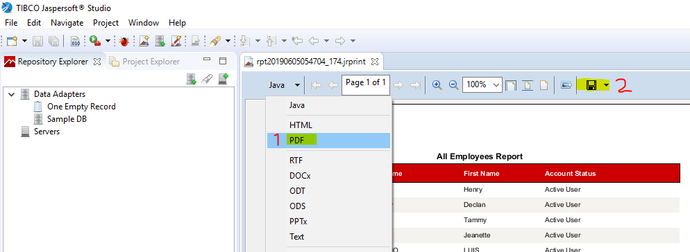 How to convert archive report files with "jrprint" extension to PDF in WMS