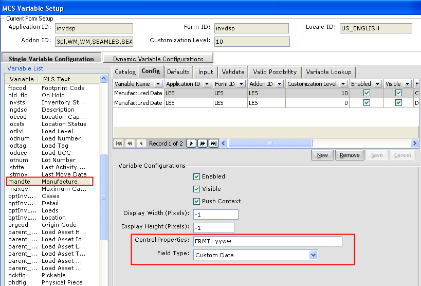 System doesnt apply the date format to RF in WMS