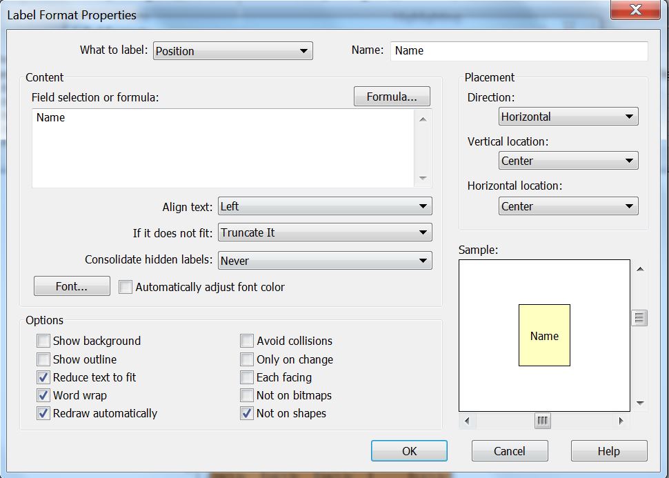 How to create a new label for positions or fixtures
