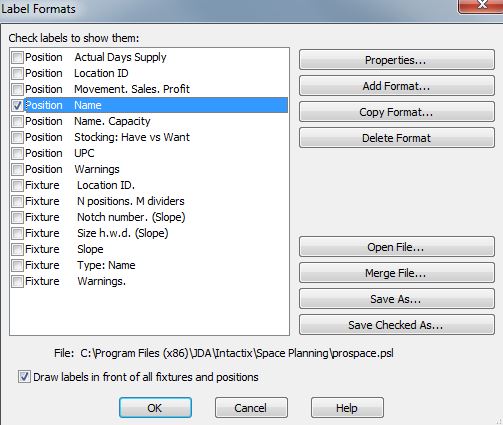How to modify a label in Space Planning?