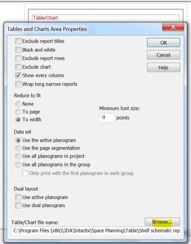Steps to create a Layout to print Planogram and Shelf Schematic Report