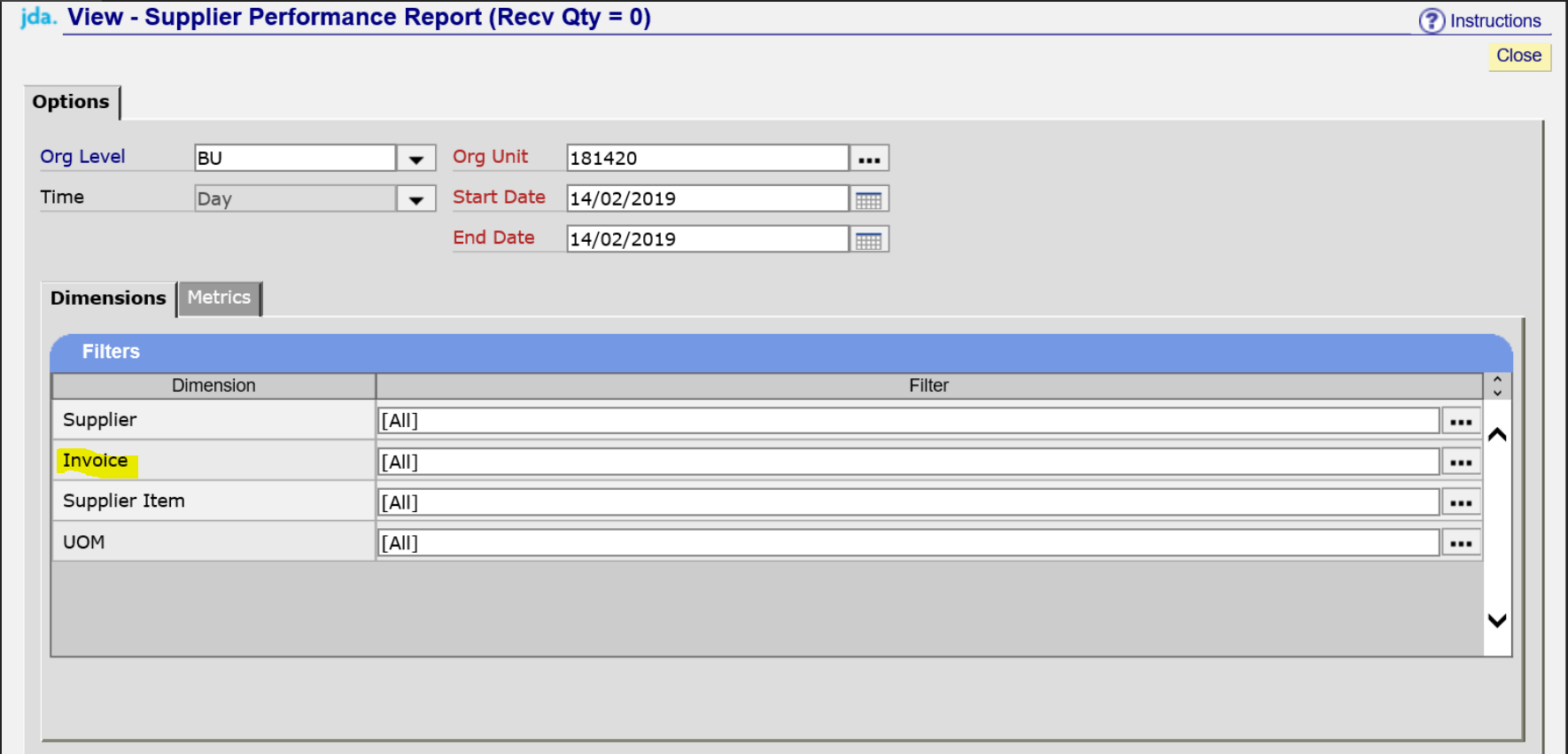 Ordered not Delivered Report
